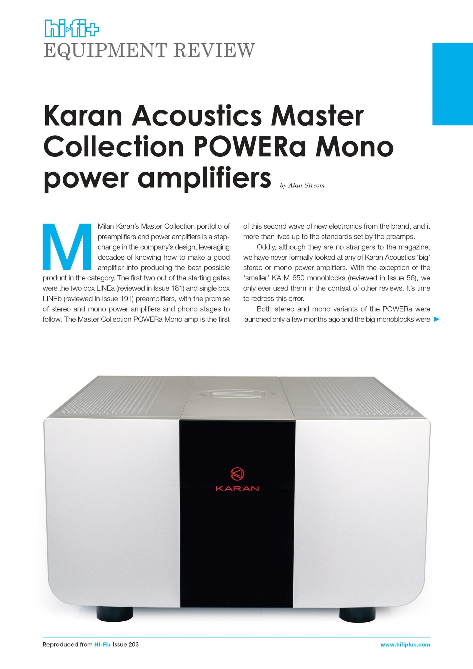 Karan Acoustics – Manufacturer of High-End Audio
